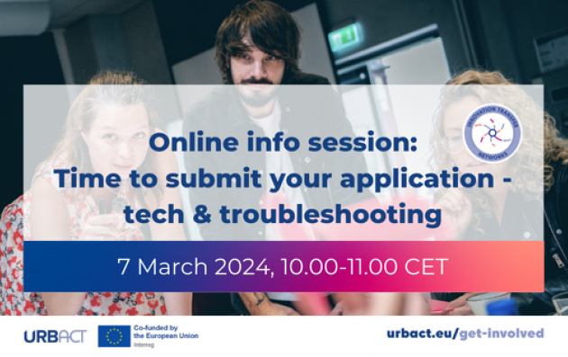 Online info session: Time to submit your application - tech & troubleshooting | urbact.eu